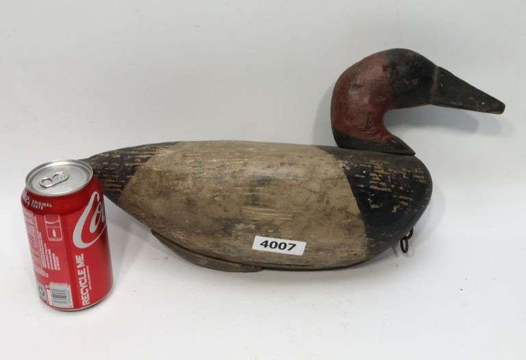 Early Upper Bay Canvasback Duck Decoy - Dixon's Auction at Crumpton