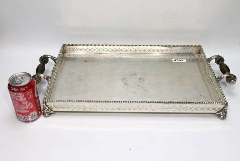 Antique Silver-Plated Gallery Tray with Armorial Engraving - Dixon's ...
