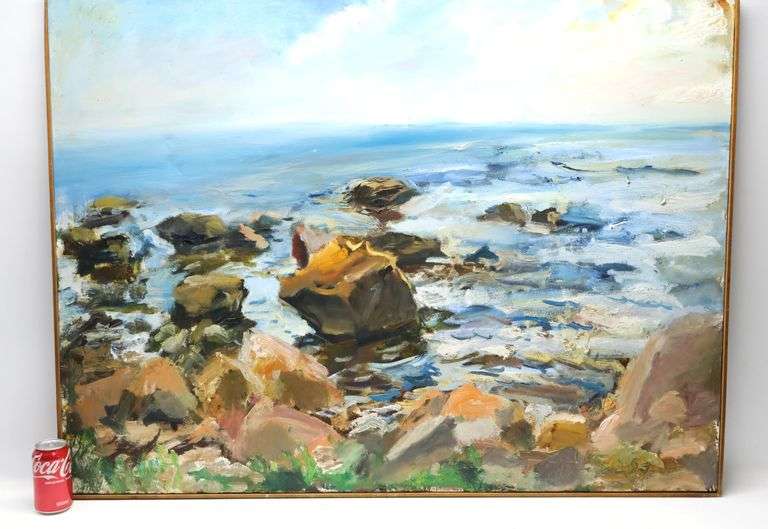 MCM Coastal Landscape Painting - Dixon's Auction at Crumpton
