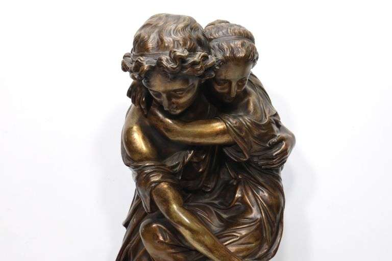 Theodore Doriot Bronze Sculpture of Couple Embracing - Dixon's Auction ...