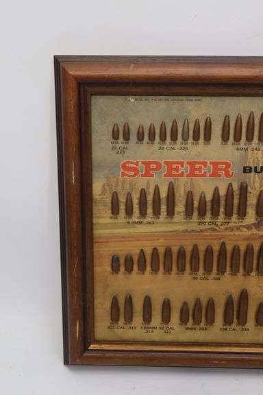 Vintage Speer Bullets Advertising Bullet Board Sign - Dixon's Auction ...