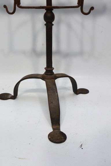 Primitive Wrought Iron Candlestick Holder - Dixon's Auction at Crumpton