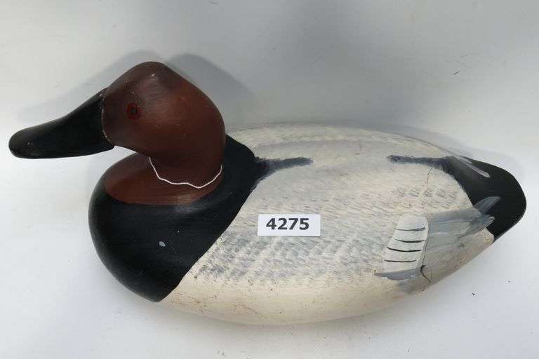 Sam Barnes Ron Rue Rig Canvasback Duck Decoy - Dixon's Auction at Crumpton