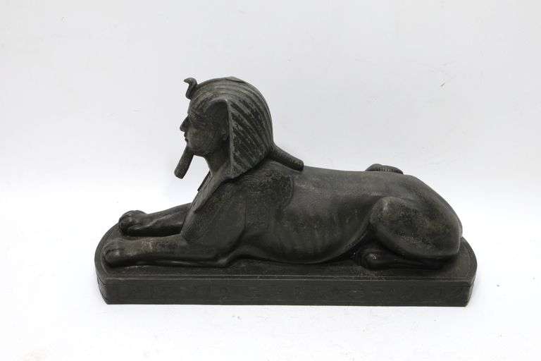 Antique Egyptian Revival Spelter Sphinx Sculpture - Dixon's Auction at ...