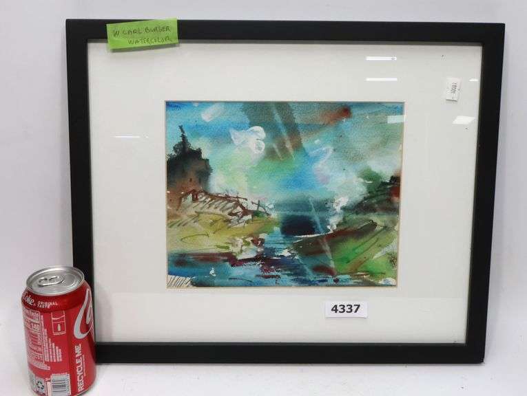 W. Carl Burger Watercolor Painting - Dixon's Auction at Crumpton