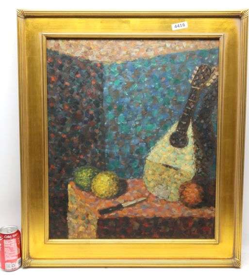 MCM Pointillism Still Life Painting - Dixon's Auction at Crumpton