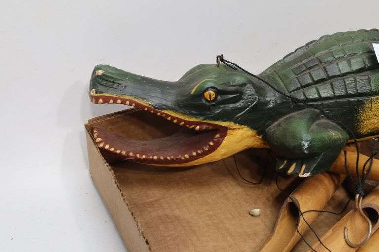Carved Alligator Windchimes - Dixon's Auction at Crumpton