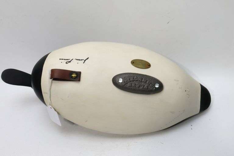 Jim Pierce Canvasback Duck Decoy, Split in Back - Dixon's Auction at ...