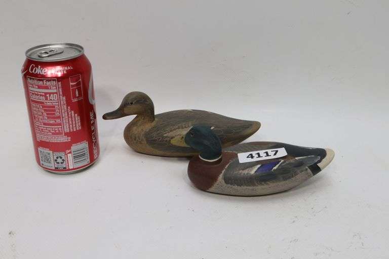 Pair David B. Price Havre De Grace MD Miniature Mallard Duck Decoys ...