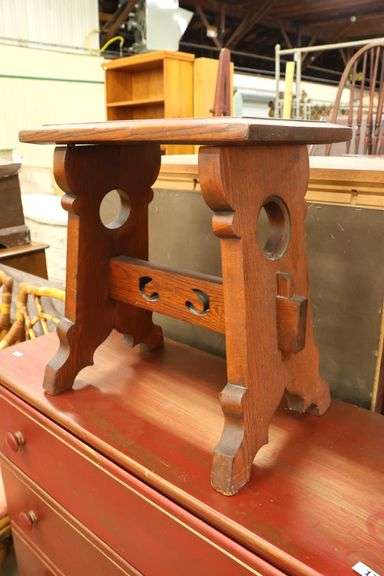Antique Mission Oak Stool - Dixon's Auction at Crumpton