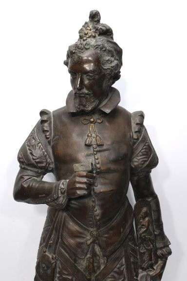 Antique Bronzed Spelter Sculpture of Jean Goujon - Dixon's Auction at ...