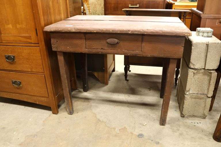 Antique Primitive Work Table - Dixon's Auction at Crumpton