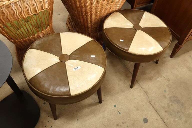 Pair MCM Footstools - Dixon's Auction at Crumpton