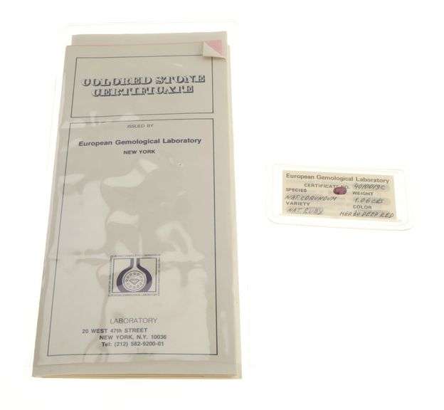 Natural Ruby Stone with European Gemological Laboratory Certificate ...