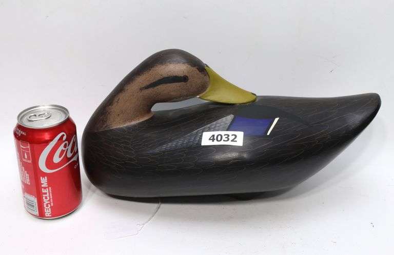 Jim Pierce Black Duck Decoy - Dixon's Auction at Crumpton
