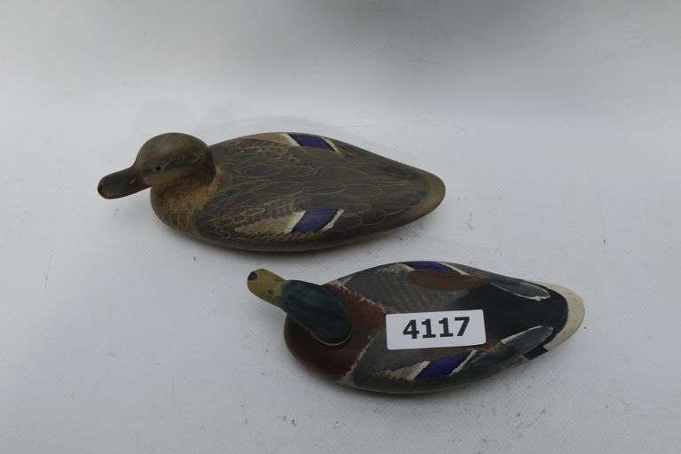 Pair David B. Price Havre De Grace MD Miniature Mallard Duck Decoys ...