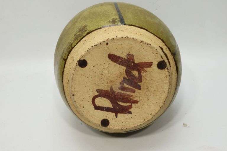 Studio Art Pottery Vase Signed Patrick - Dixon's Auction at Crumpton