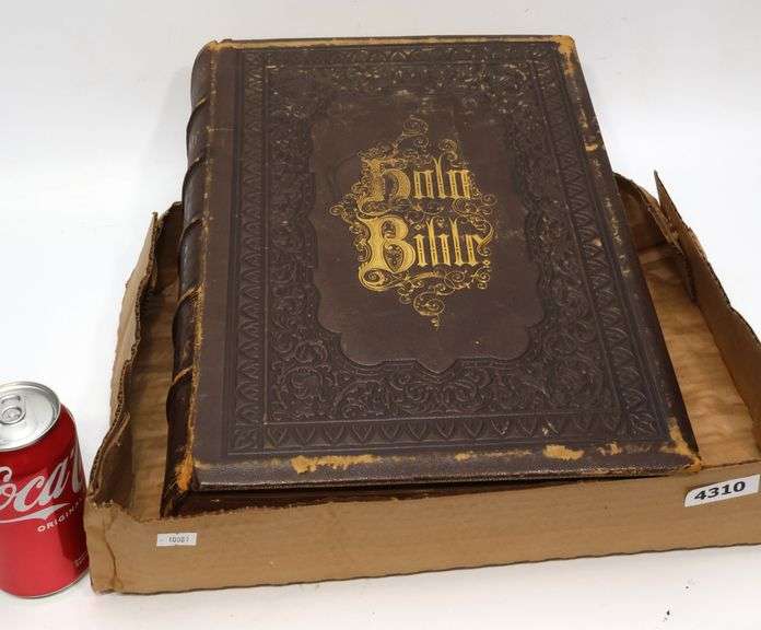 Antique Johnson, Fry, & Co. Family Bible, Back Cover is Detached ...