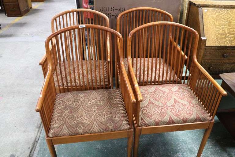 (4) Davis Allen For Knoll MCM Spindle Armchairs, Finish Wear - Dixon's ...