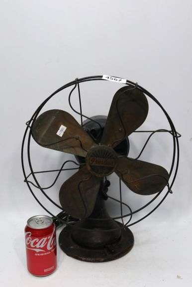 Antique Peerless Brass Blade Fan - Dixon's Auction at Crumpton