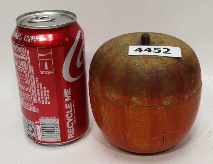 Primitive Painted Apple Form Box - Dixon's Auction at Crumpton