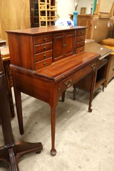 Modern Farmhouse Cherry Desk, Finish Wear - Dixon's Auction at Crumpton