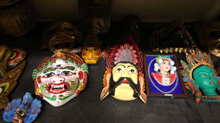 Lot of Ethnographic Decor, Wood Carved Masks, Wall Bust Etc. - Dixon's ...