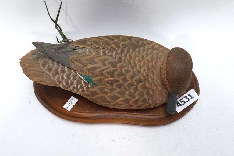 Michael Marinelli Green Winged Teal Decoy, Small Loss to Tip of Tail ...