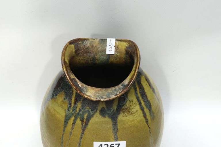 Studio Art Pottery Vase Signed Patrick - Dixon's Auction at Crumpton