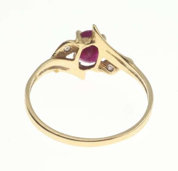 10k Gold Lab Ruby & Diamond Ring 1.2g - Dixon's Auction at Crumpton