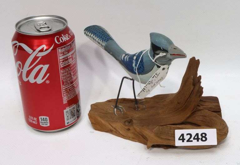 Jim Britton Bluejay Carved Sculpture - Dixon's Auction at Crumpton