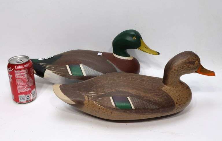 Pair R. Madison Mitchell 1974 Mallard Duck Decoys - Dixon's Auction at ...