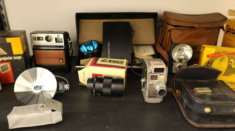 Lot of Vintage Film Cameras, Supplies & Boxes - Dixon's Auction at Crumpton