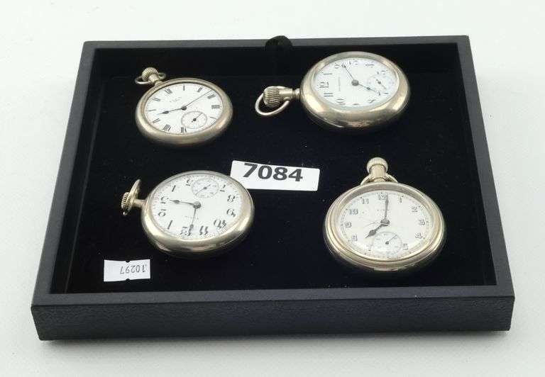 Tray Lot of (4) Pocket Watches - Dixon's Auction at Crumpton