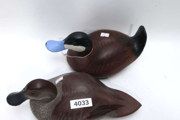 Pair Charles Jobes Ruddy Duck Decoys - Dixon's Auction at Crumpton