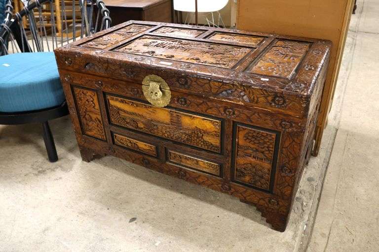 Asian Carved Trunk - Dixon's Auction at Crumpton