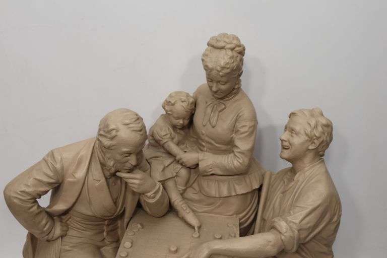 Antique "Checkers Up at the Farm" John Rogers Sculpture - Dixon's ...