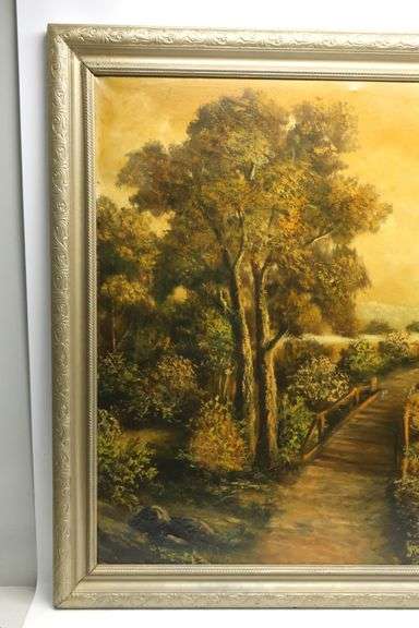 Antique Landscape Painting, Signed Lower Right - Dixon's Auction at ...