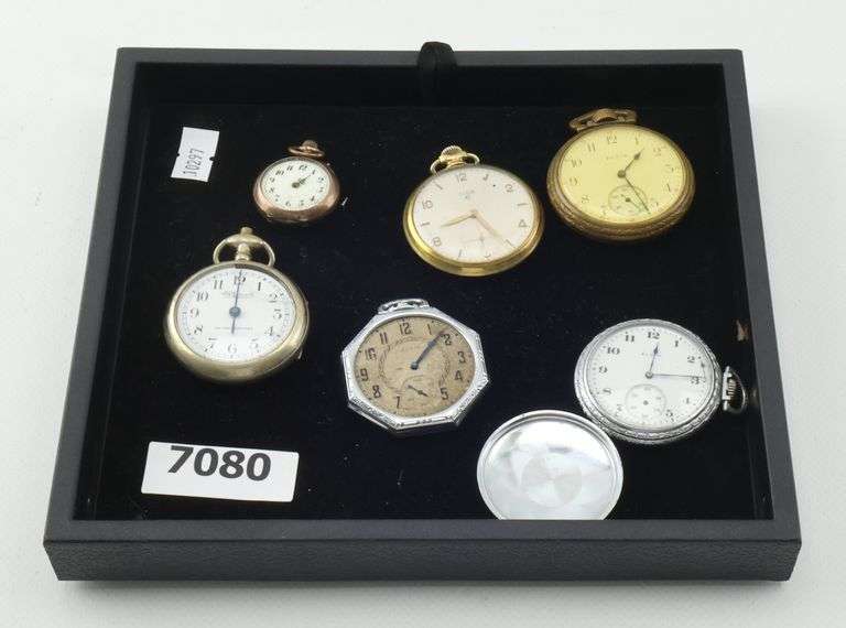 Tray Lot of (6) Pocket Watches - Dixon's Auction at Crumpton