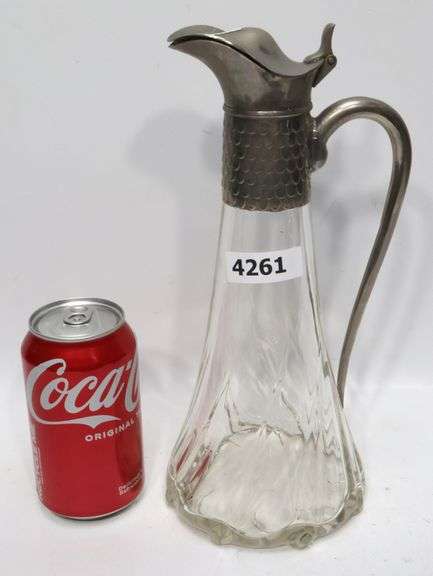 Art Nouveau Scaled Pewter Mounted Claret Jug - Dixon's Auction at Crumpton