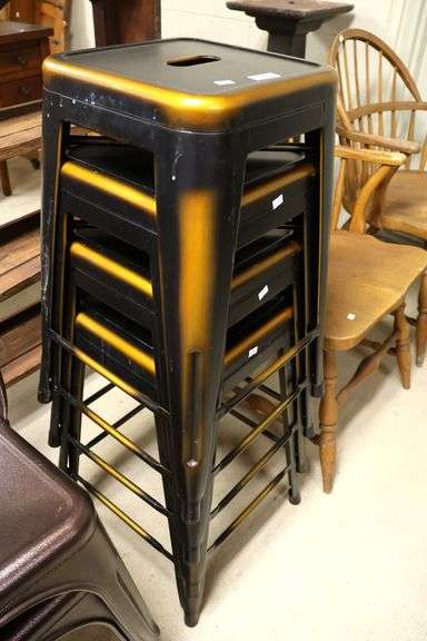 (4) Modern Metal Stools - Dixon's Auction at Crumpton