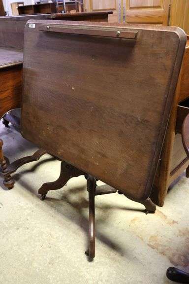 Antique Golden Oak Drafting Table - Dixon's Auction at Crumpton
