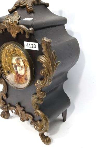 Antique Ansonia Cast Iron Mantel Clock - Dixon's Auction at Crumpton