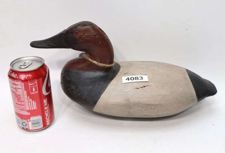 Very Early Charlestown Canvasback Duck Decoy - Dixon's Auction at Crumpton