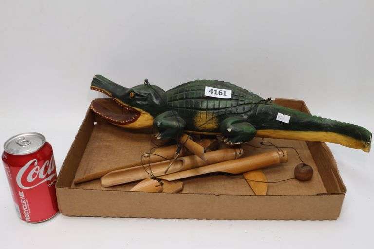 Carved Alligator Windchimes - Dixon's Auction at Crumpton