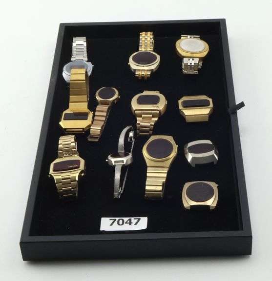 Tray Lot of Red Led Digital Watches - Dixon's Auction at Crumpton