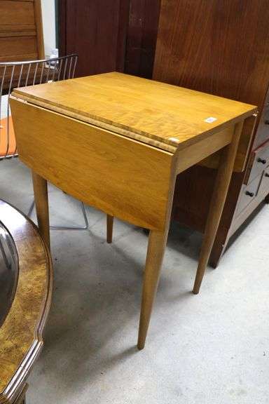 MCM Walnut Drop Leaf Work Table - Dixon's Auction at Crumpton