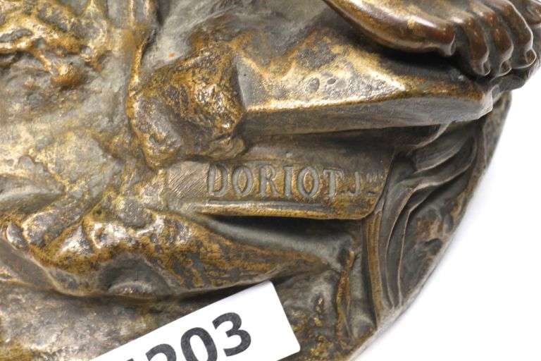 Theodore Doriot Bronze Sculpture of Couple Embracing - Dixon's Auction ...