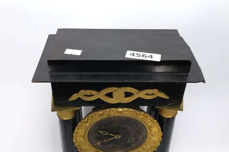 Antique French Ebonized & Gilt Portico Clock-Chips to Case - Dixon's ...