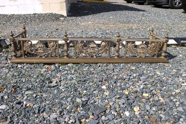 Antique Brass Fire Fender - Dixon's Auction at Crumpton